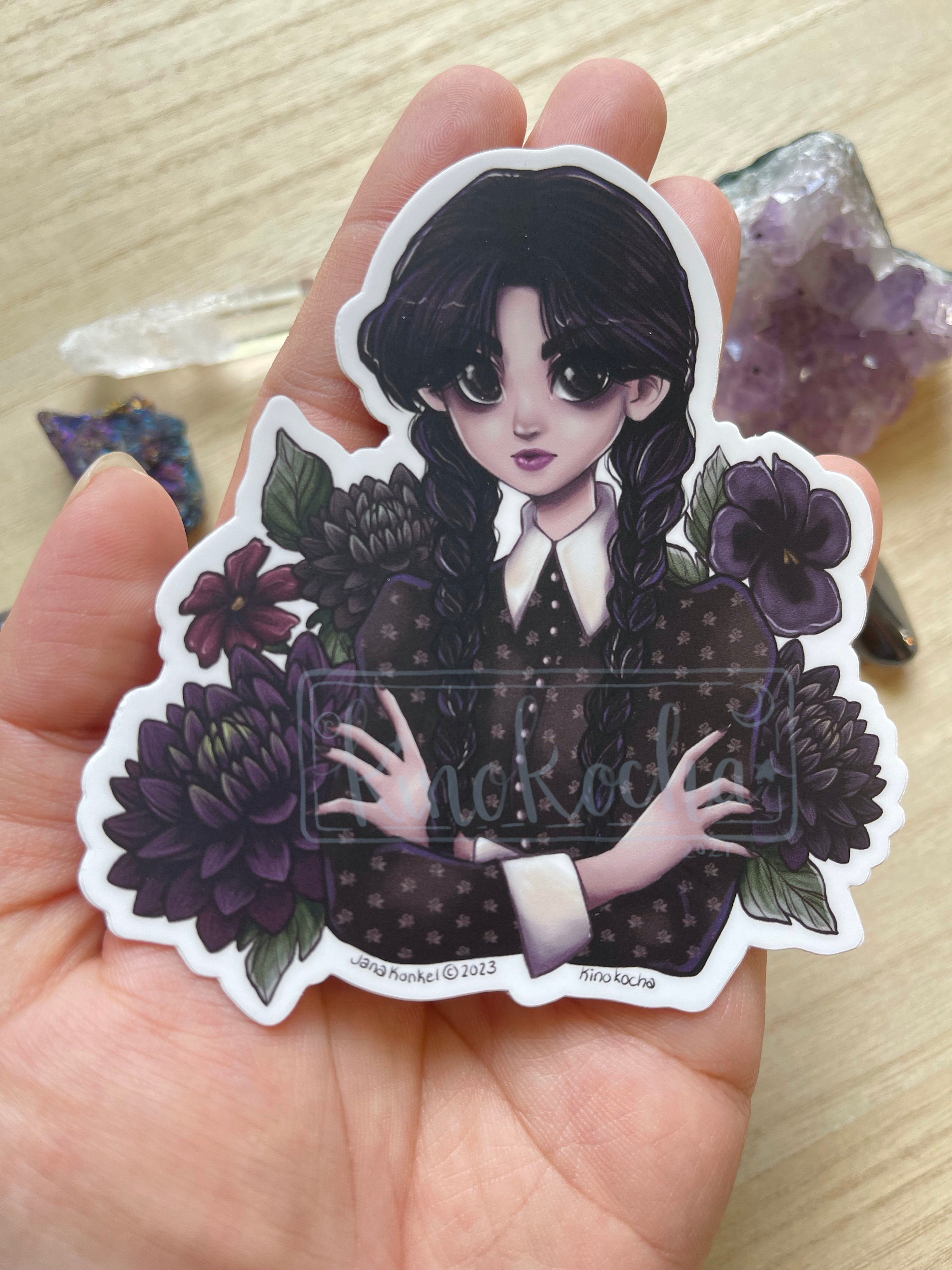 Wednesday Addams Vinyl Sticker - Etsy