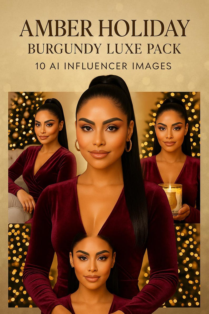 Amber Christmas Model Pack – 10 Luxury AI Stock Photos | Holiday ...