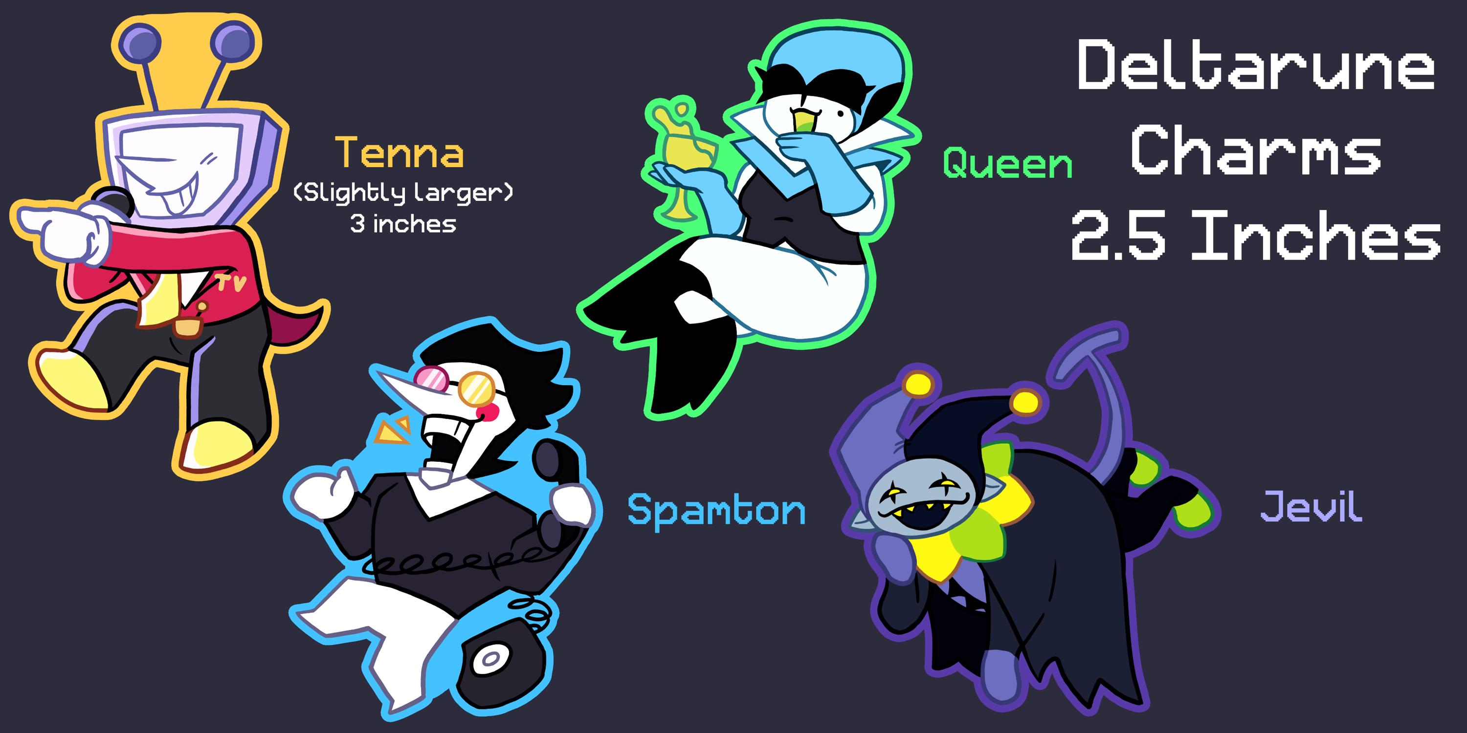 Deltarune Charms // Tenna, Spamton, Jevil, Queen - Etsy