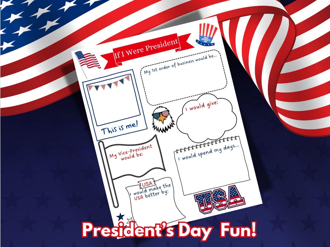 If I Were President Kids Writing Activity, President's Day Writing ...