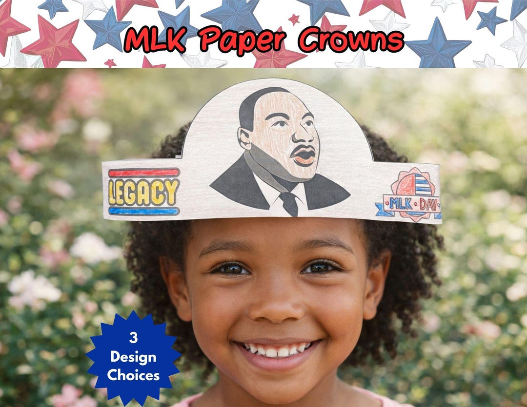 MLK Day, 3 Crown Printable Coloring, MLK Kids Activity, Martin Luther ...
