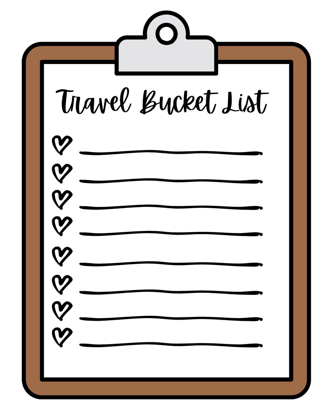 Printable Travel Bucket List, Planner & Checklist (PDF) - Etsy