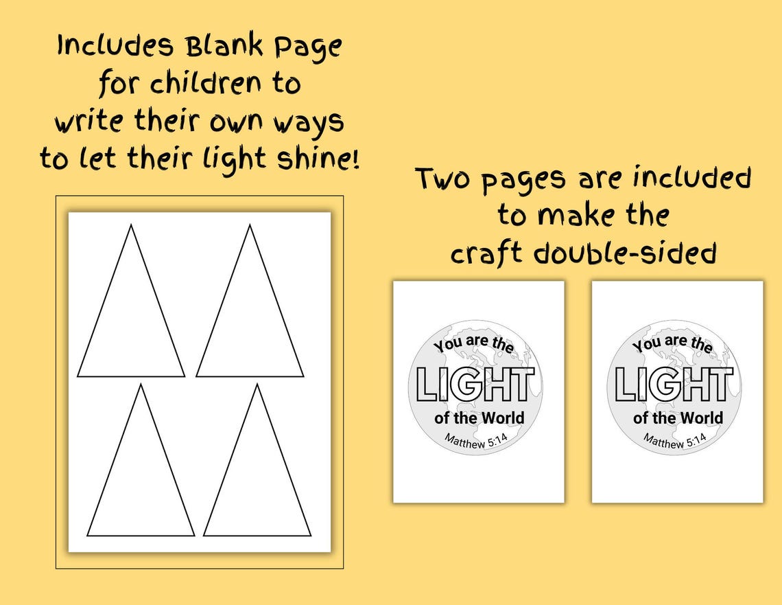 Light of the World, Let Your Light Shine Craft, Bible Craft for Kids ...