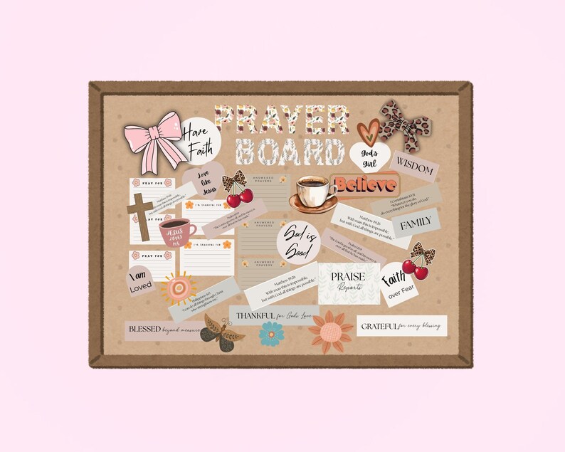 Prayer Board Kit Printable, Prayer Vision Board, Faith Affirmations ...