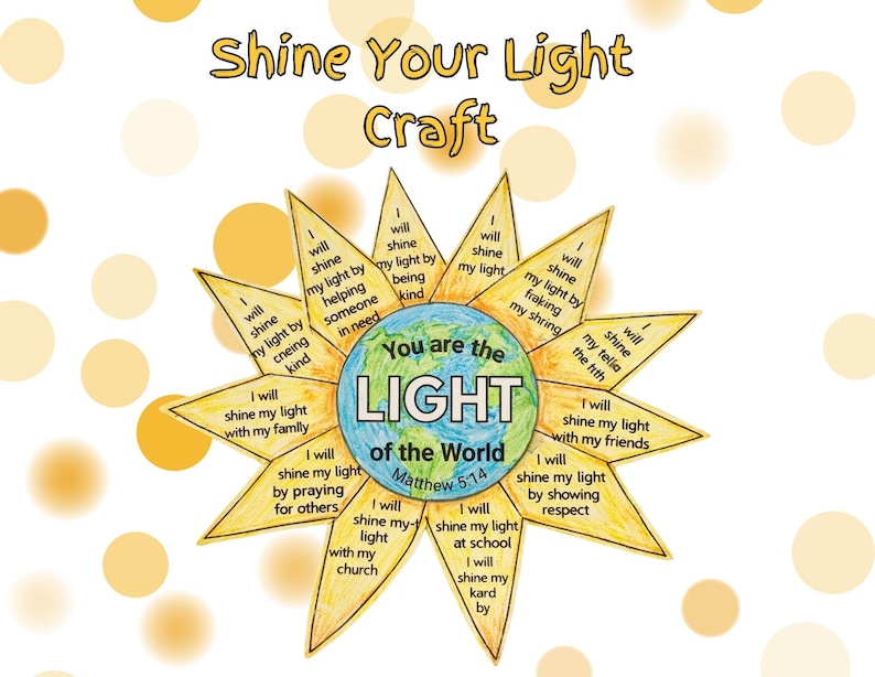 Light of the World, Let Your Light Shine Craft, Bible Craft for Kids ...
