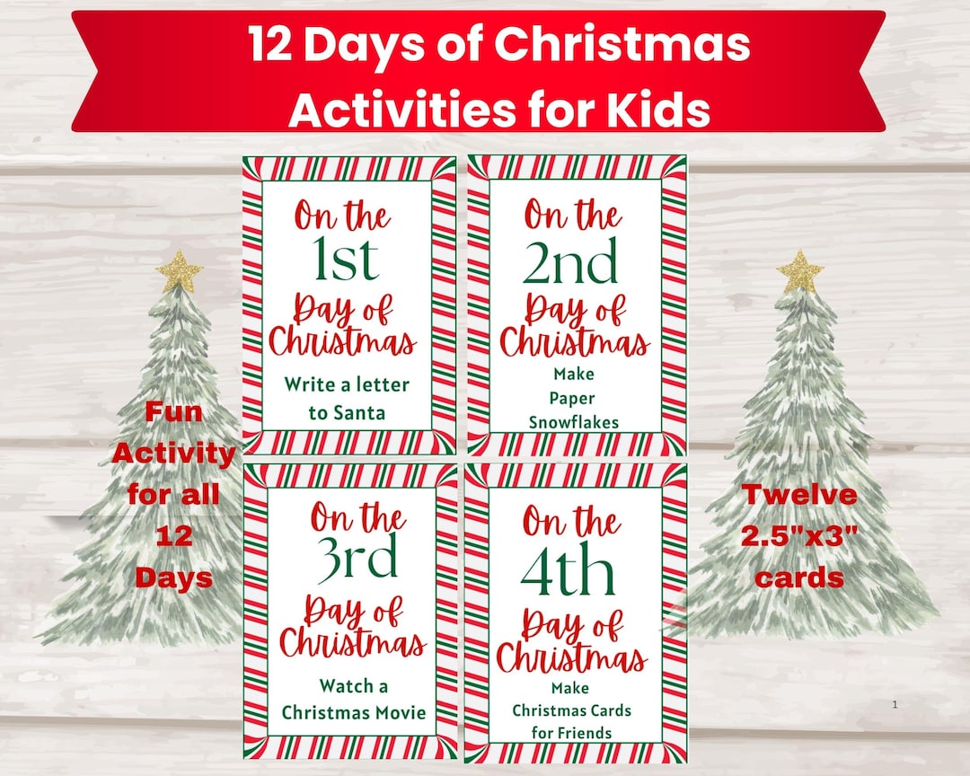12 Days of Christmas Activity Cards, Family Fun (digital Download) - Etsy
