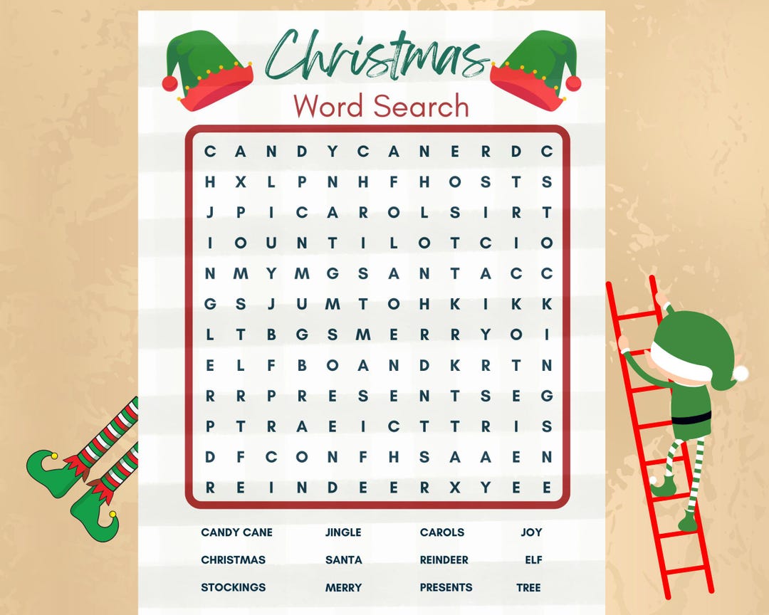 Christmas Word Search Game, Printable Holiday Activity (digital ...