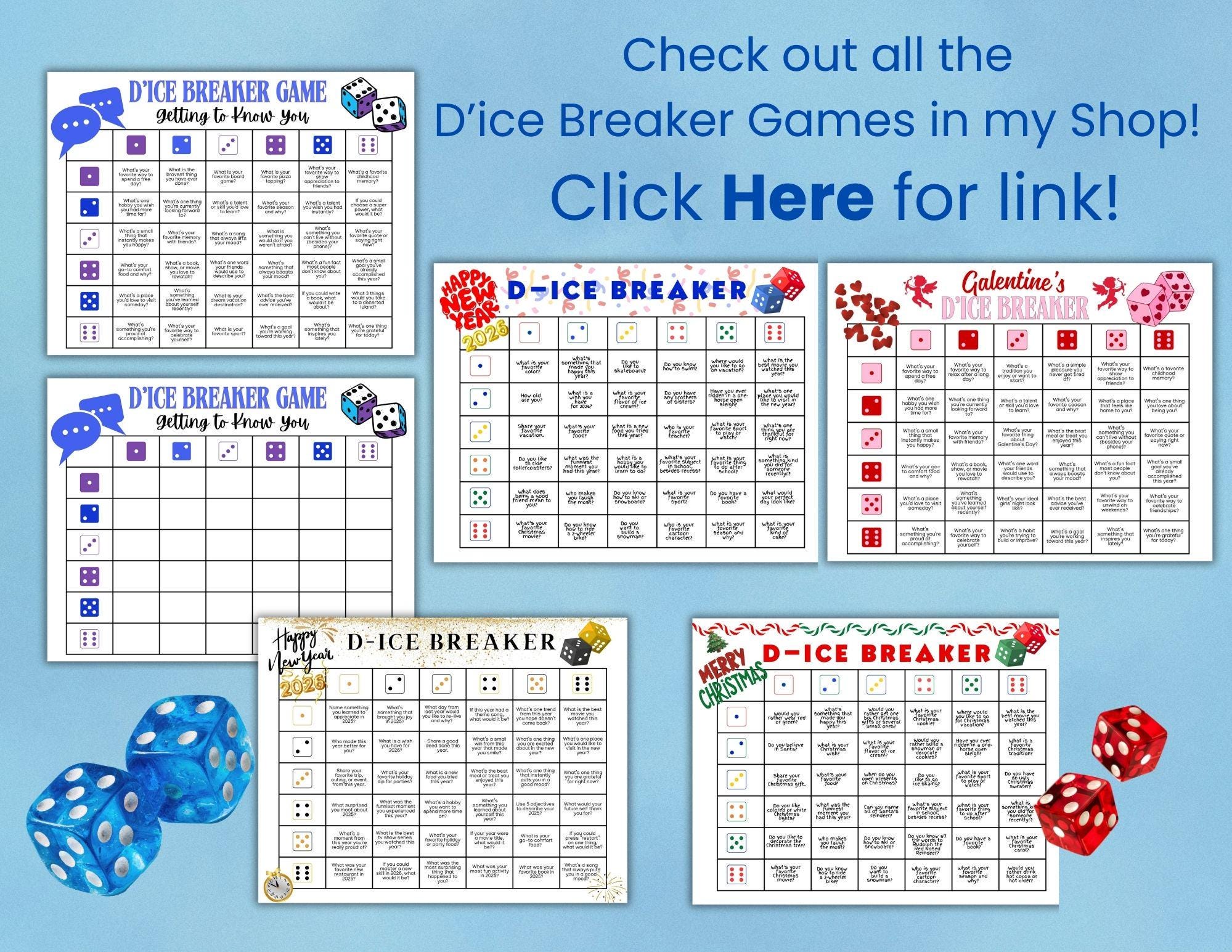 New Years Dice Game, New Years Eve Game, Conversation Starter, New ...