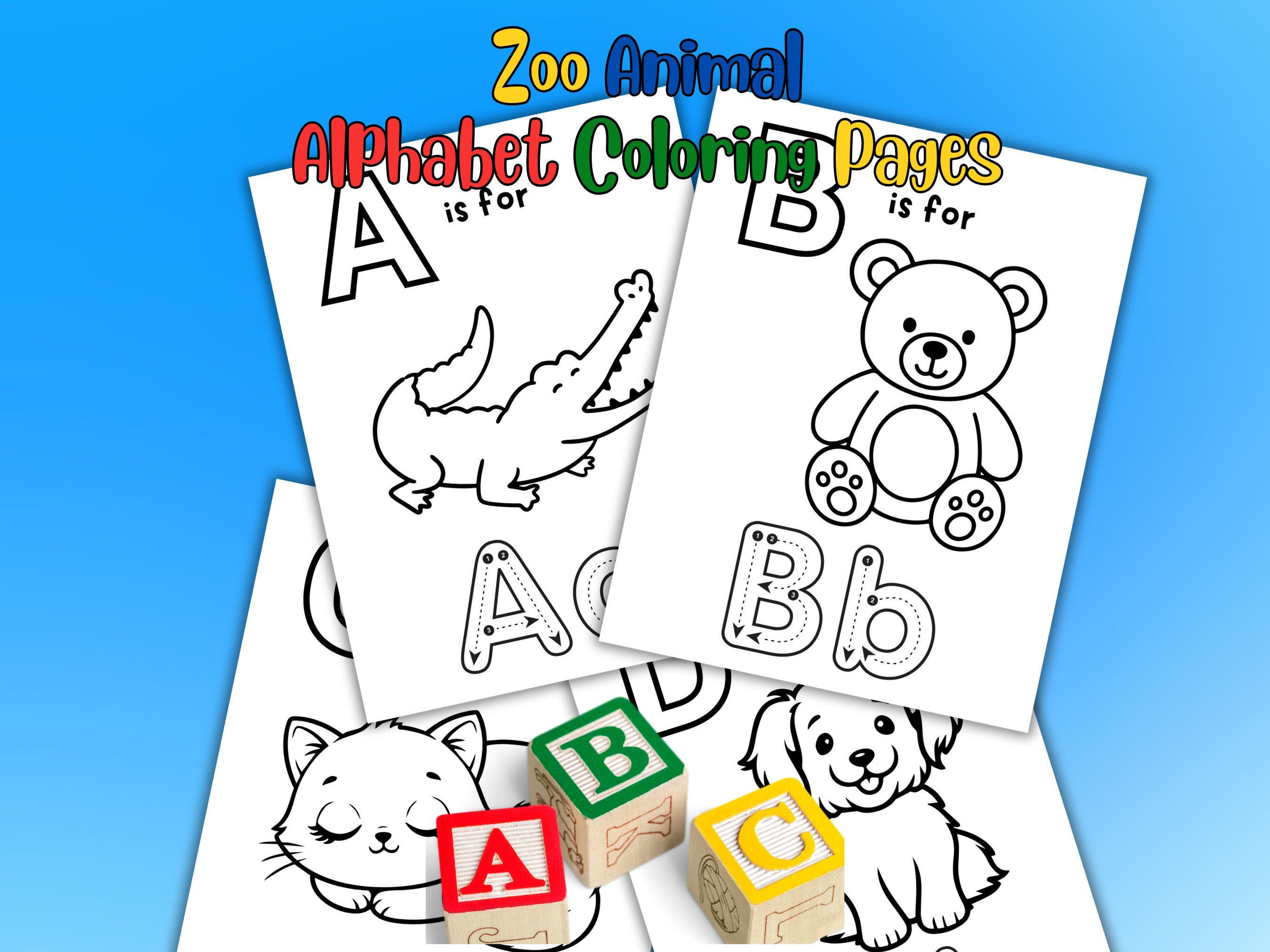 Alphabet Coloring Pages, Zoo Animal Coloring Pages, Preschool Coloring ...