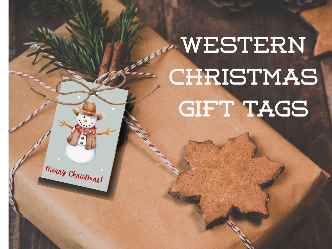 Western Christmas Gift Tag, Cowboy Christmas, Cowboy Christmas Tag ...