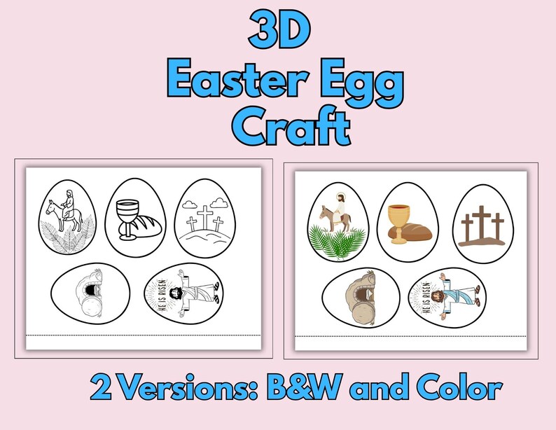 Easter Story 3D Egg Craft, Sunday School Craft, Holy Week, Bible Story ...