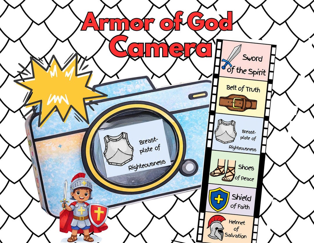 Armor of God Memory Verse Camera Craft, Bible Verse Activity for Kids ...
