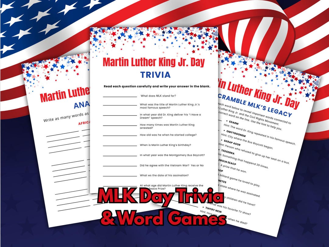 MLK Day, MLK Trivia Game, MLK Word Scramble, Martin Luther King Anagram ...
