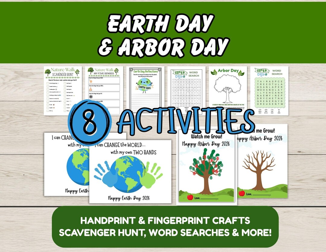Earth Day, Arbor Day Activity Pack, Handprint Art, Nature Walk ...