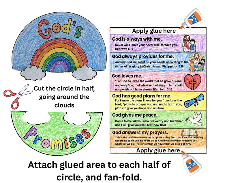 Gods Promises Bible Craft, Bible Verse Activity for Kids, Christian ...