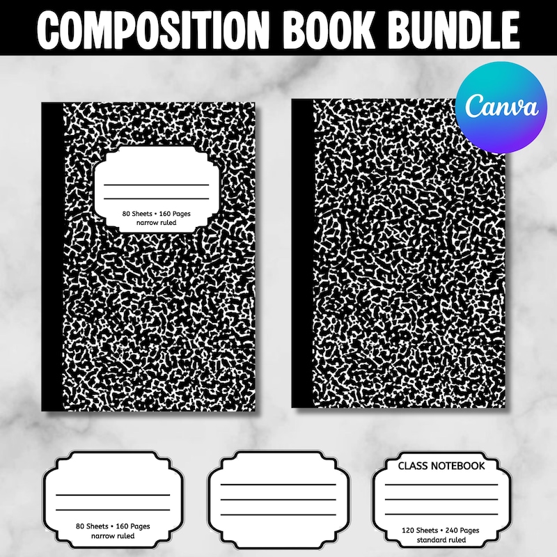 Composition Book Labels - Etsy