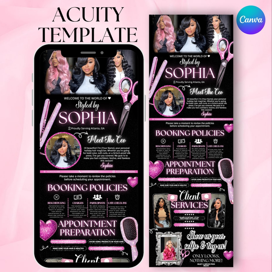 Acuity Scheduling Template Hair, Lash, Nail, Makeup Website Banners ...