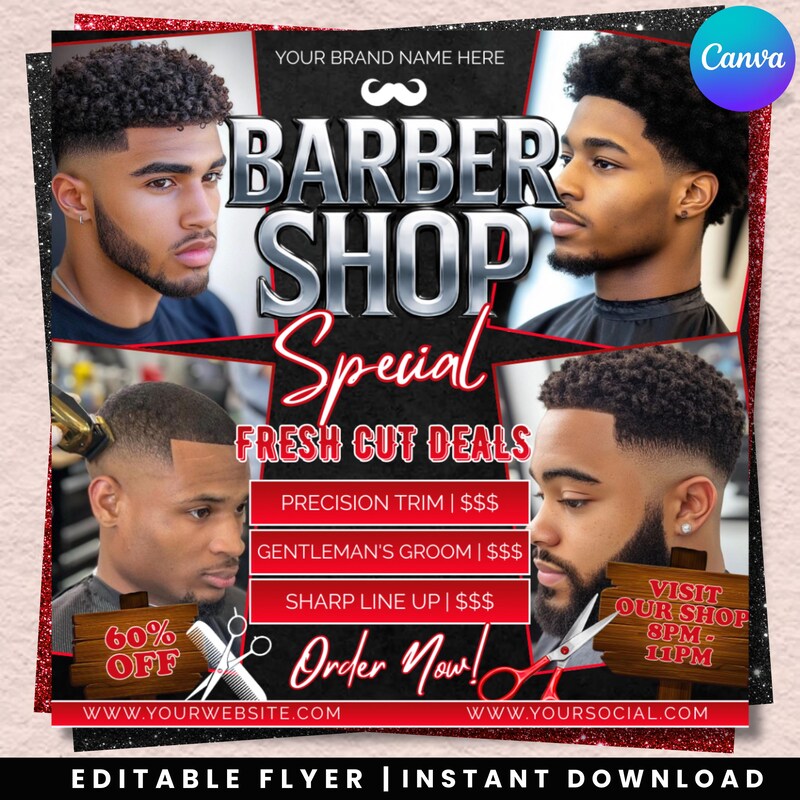 Barber Templates - Etsy