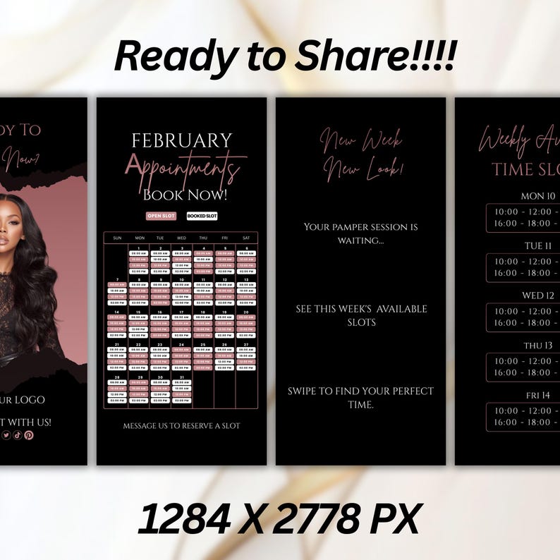 Weekly Available Appointments Template Availability Calendar Instagram ...