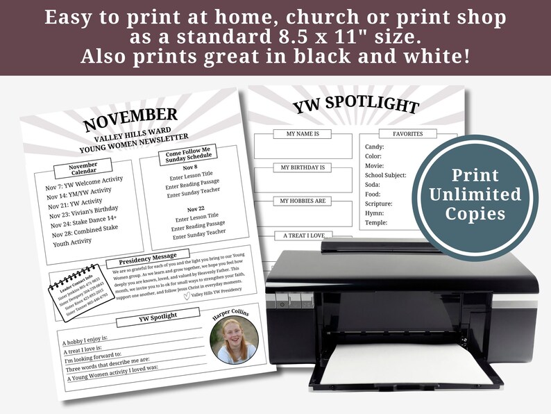 LDS Young Women Newsletter Template | Editable in Canva | 2026 ...