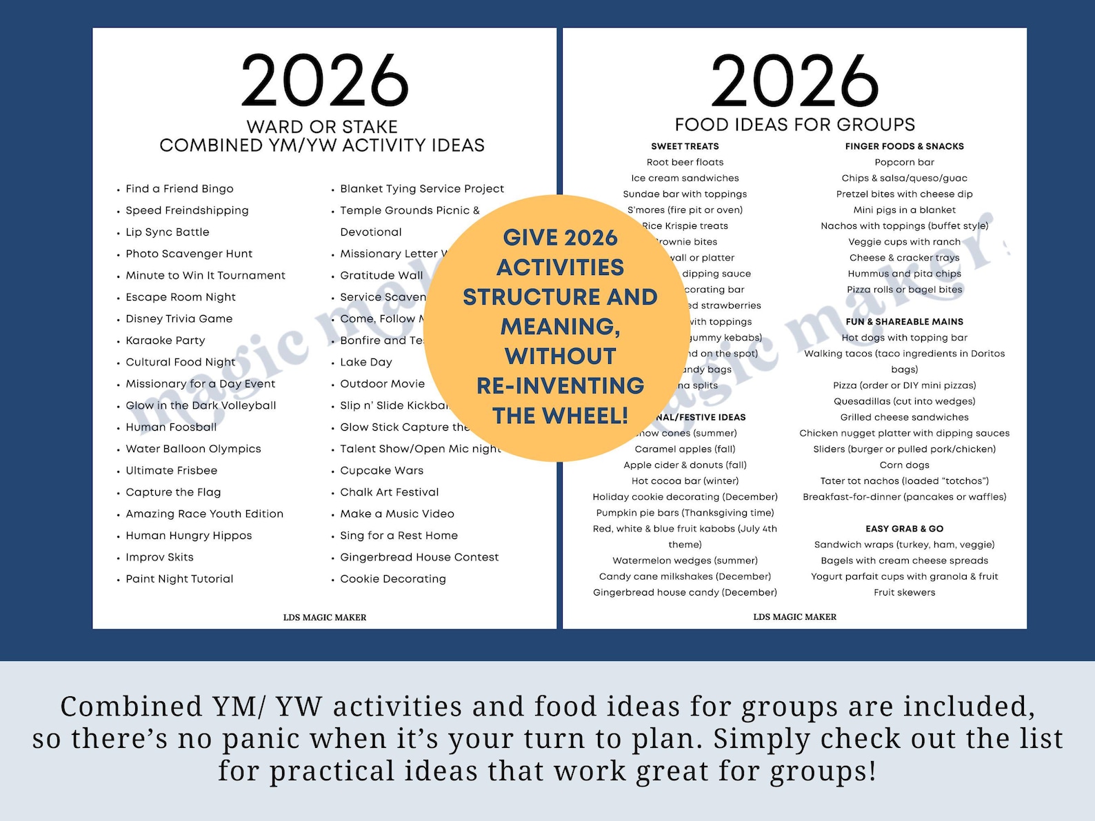2026 LDS Young Women Activity Planning Bundle, Walk With Me Activity ...