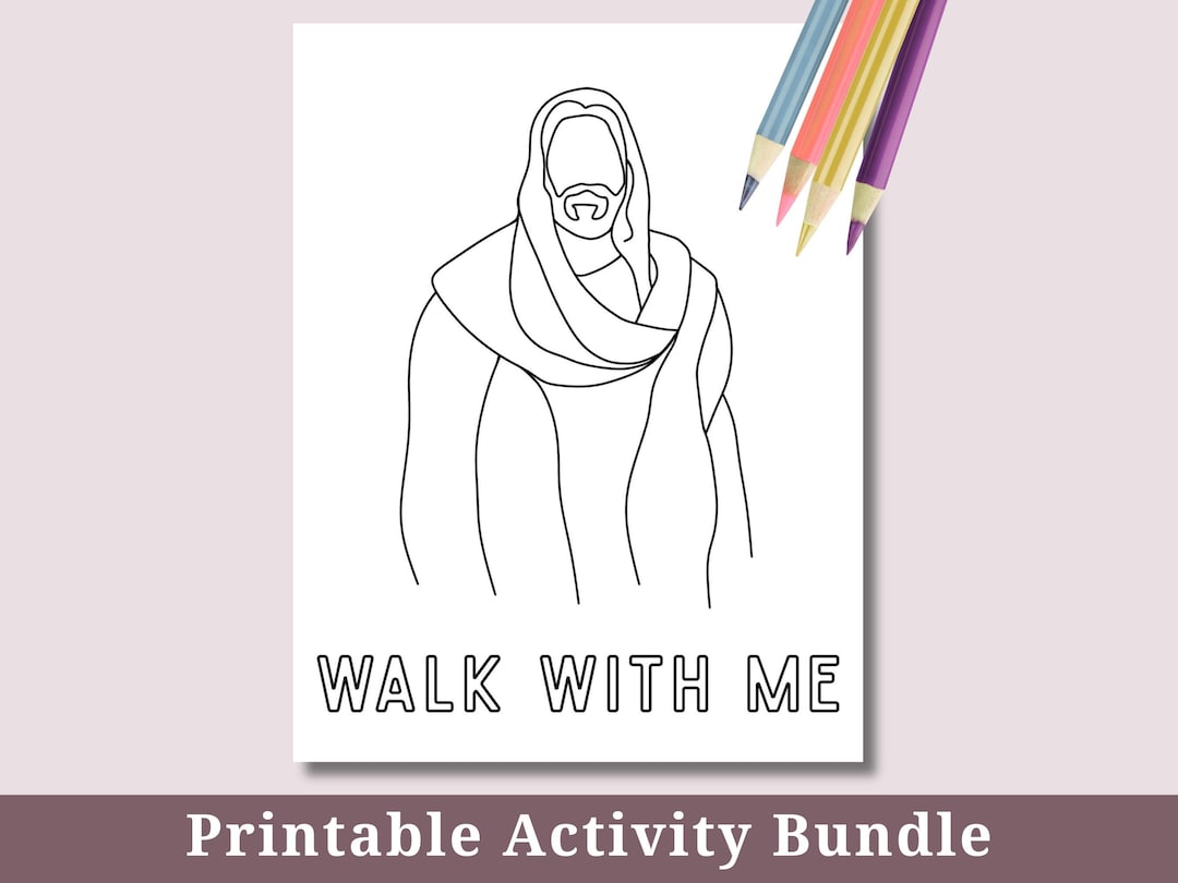 Walk With Me Coloring Page Bundle, 2026 LDS Youth Theme, Easy Young ...