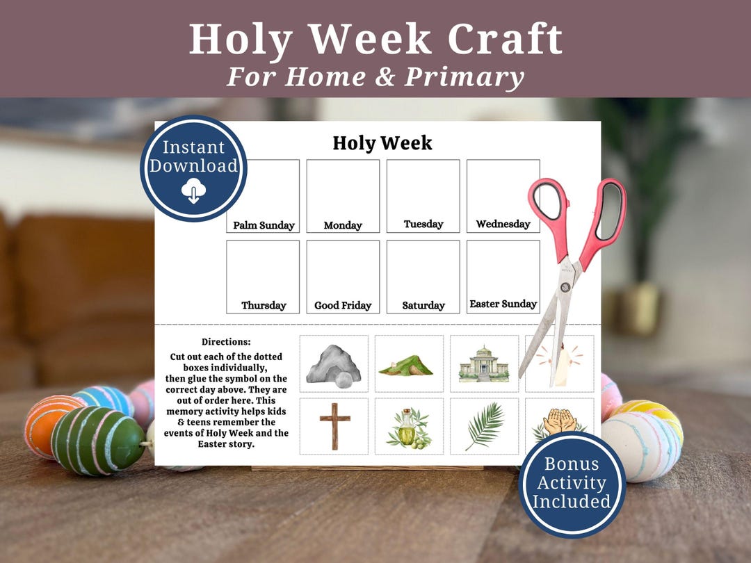 Holy Week Primary Craft, Church and Home Easter Lesson, Printable Palm ...