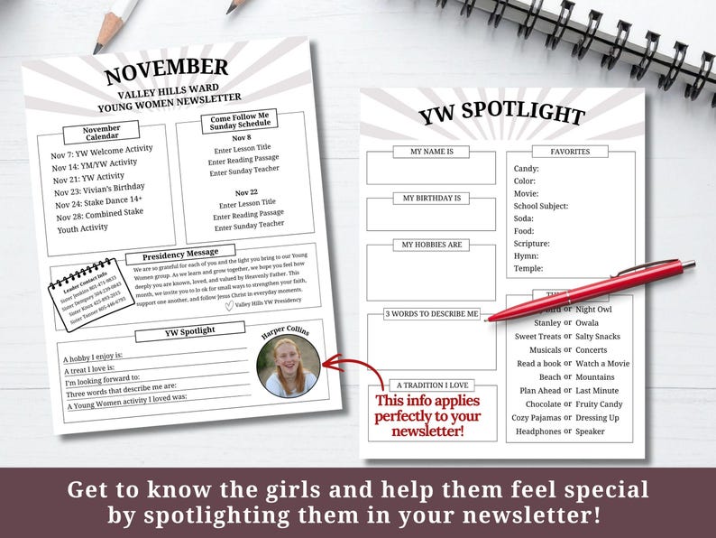 LDS Young Women Newsletter Template | Editable in Canva | 2026 ...