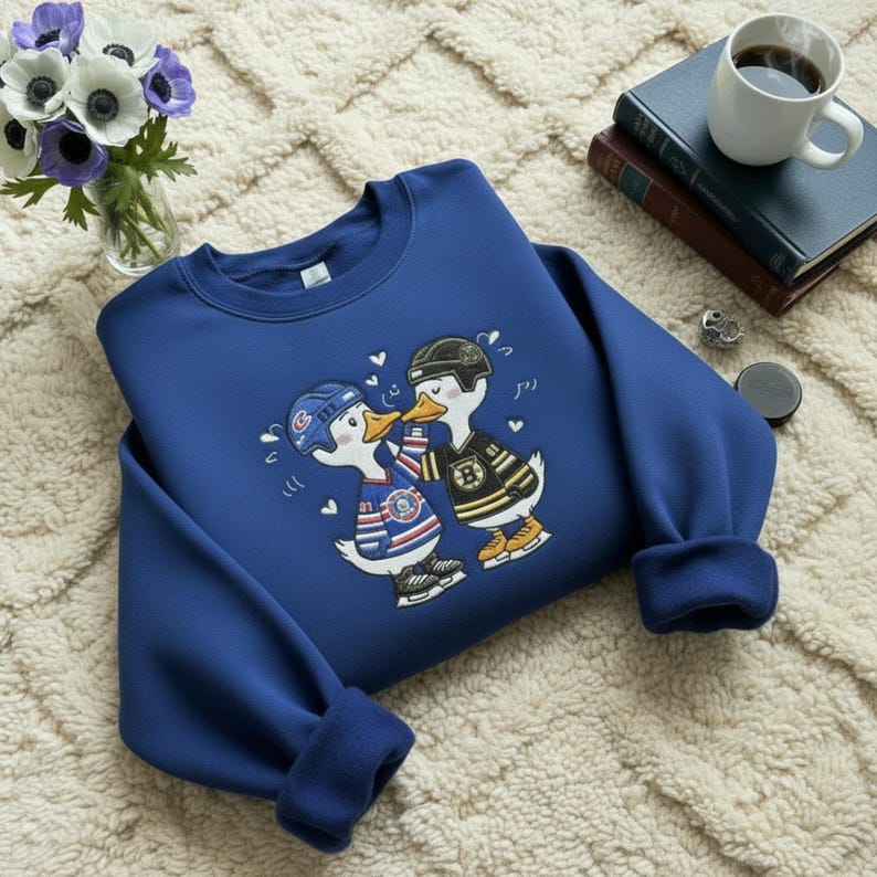 Funny Silly Goose Heated Rivalry Team Hollanov Embroidered Sweatshirt ...