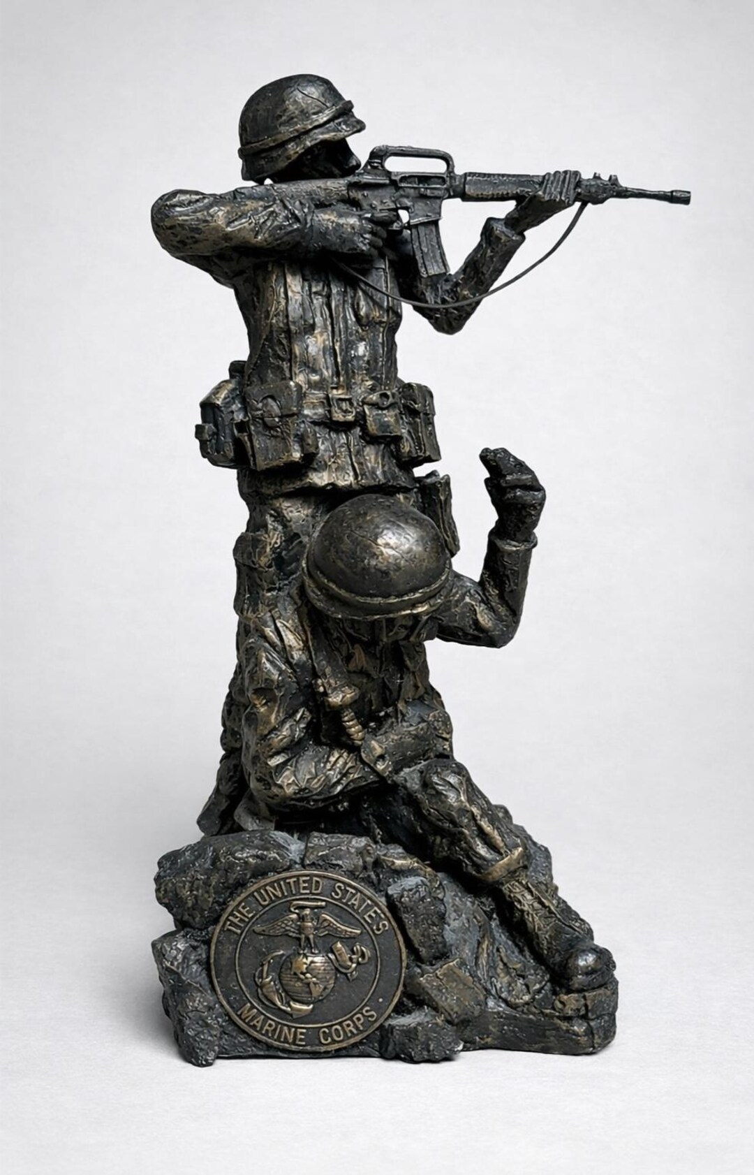 Rod Mench U.S. Marine Corps Combat Sculpture | Signed USMC Military ...