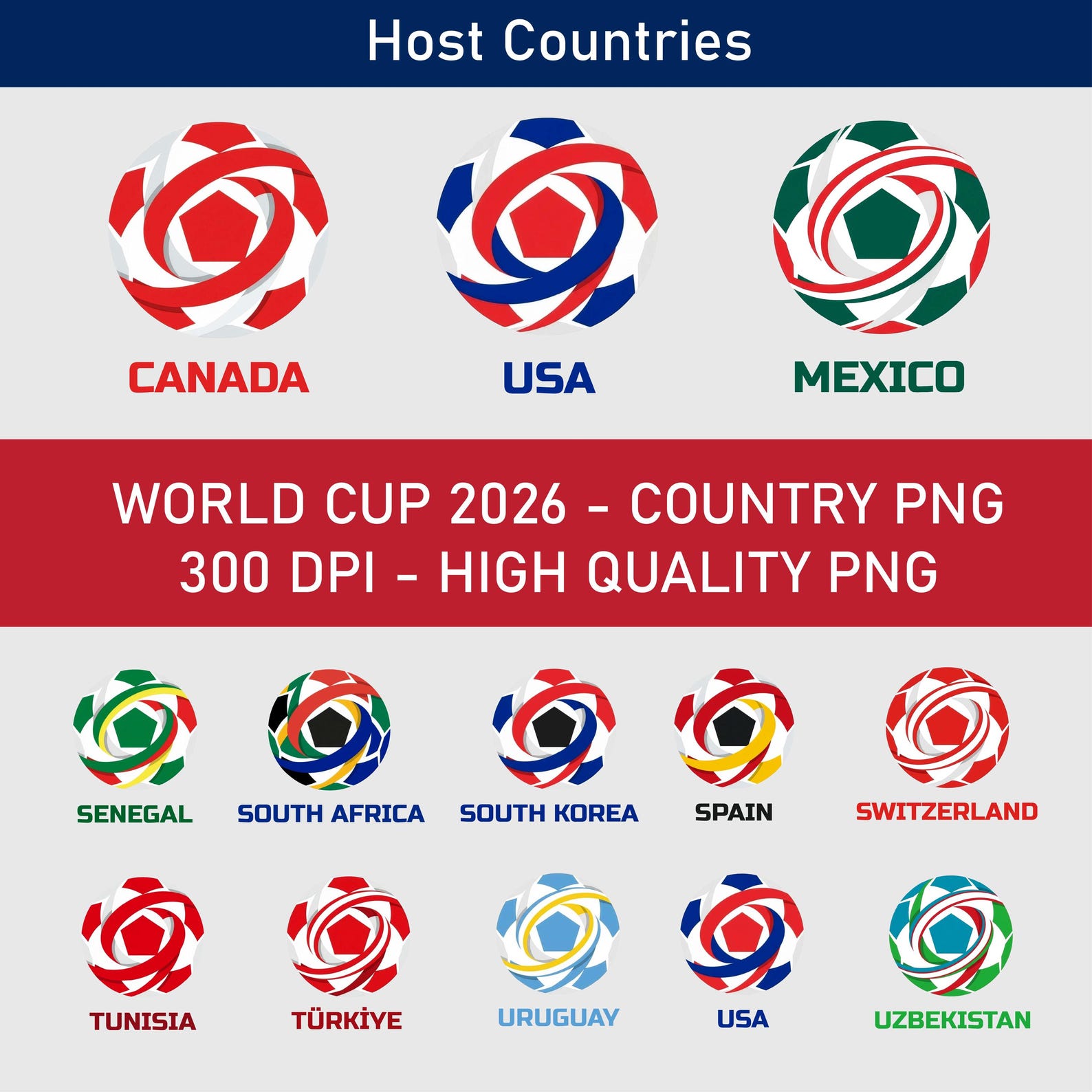 World Soccer Cup Countries Icons PNG Bundle, Soccer Nations Icon Set ...
