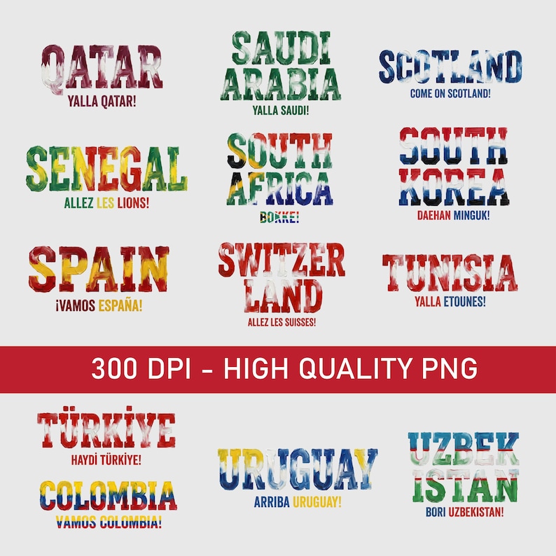 World Cup Countries PNG Bundle, National Soccer Teams PNG, World Cup ...