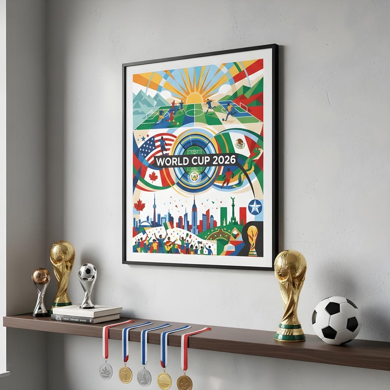 World Cup 2026 Wall Art Print, Soccer Poster Printable, USA Canada ...