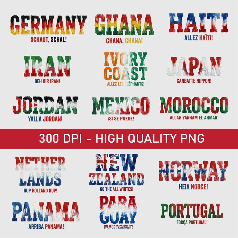 World Cup Countries PNG Bundle, National Soccer Teams PNG, World Cup ...
