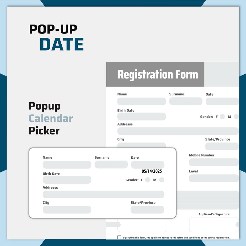 Ultimate Black Fillable Registration Form With Droplist | Student ...
