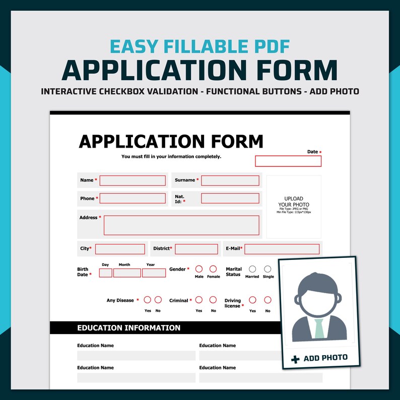 Printable Employee Application. Job Application Template. Application ...