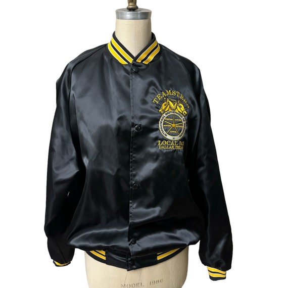 Men’s Teamster Satin Jacket Snap Front Dallas Texas XL - Gem