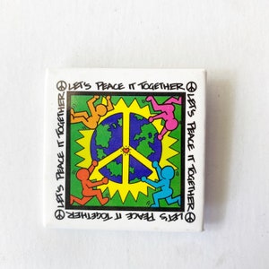 1980s Keith Haring Button Let's Peace It Together Button | Etsy