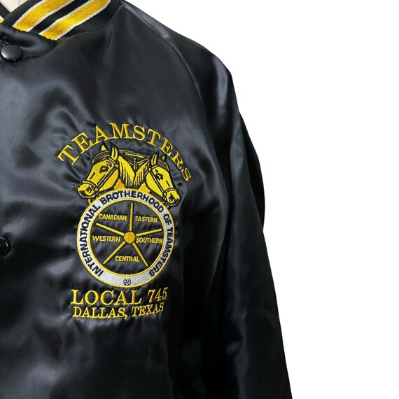 Men’s Teamster Satin Jacket Snap Front Dallas Texas XL - Gem
