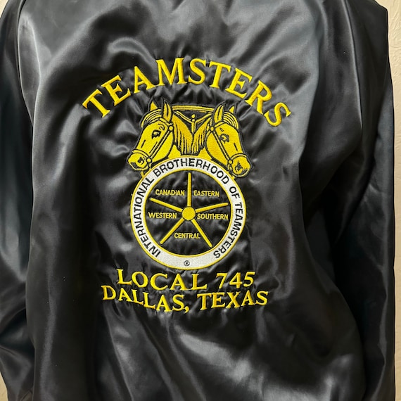 Men’s Teamster Satin Jacket Snap Front Dallas Texas XL - Gem