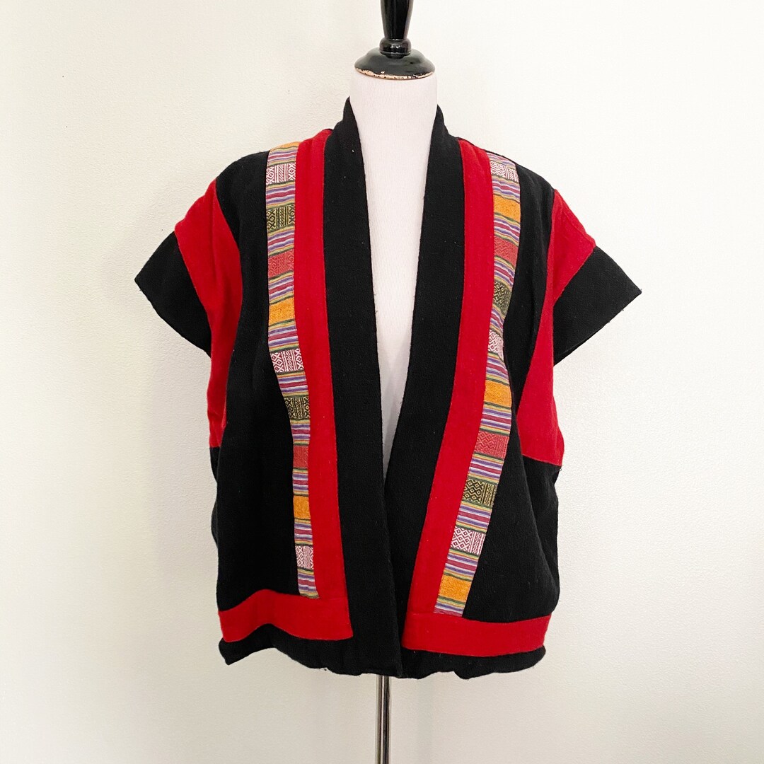 1980s Nepal Wool Vest Jacket Boho Chic Womens Vintage Large - Etsy