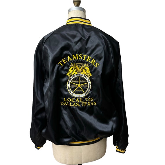 Men’s Teamster Satin Jacket Snap Front Dallas Texas XL - Gem