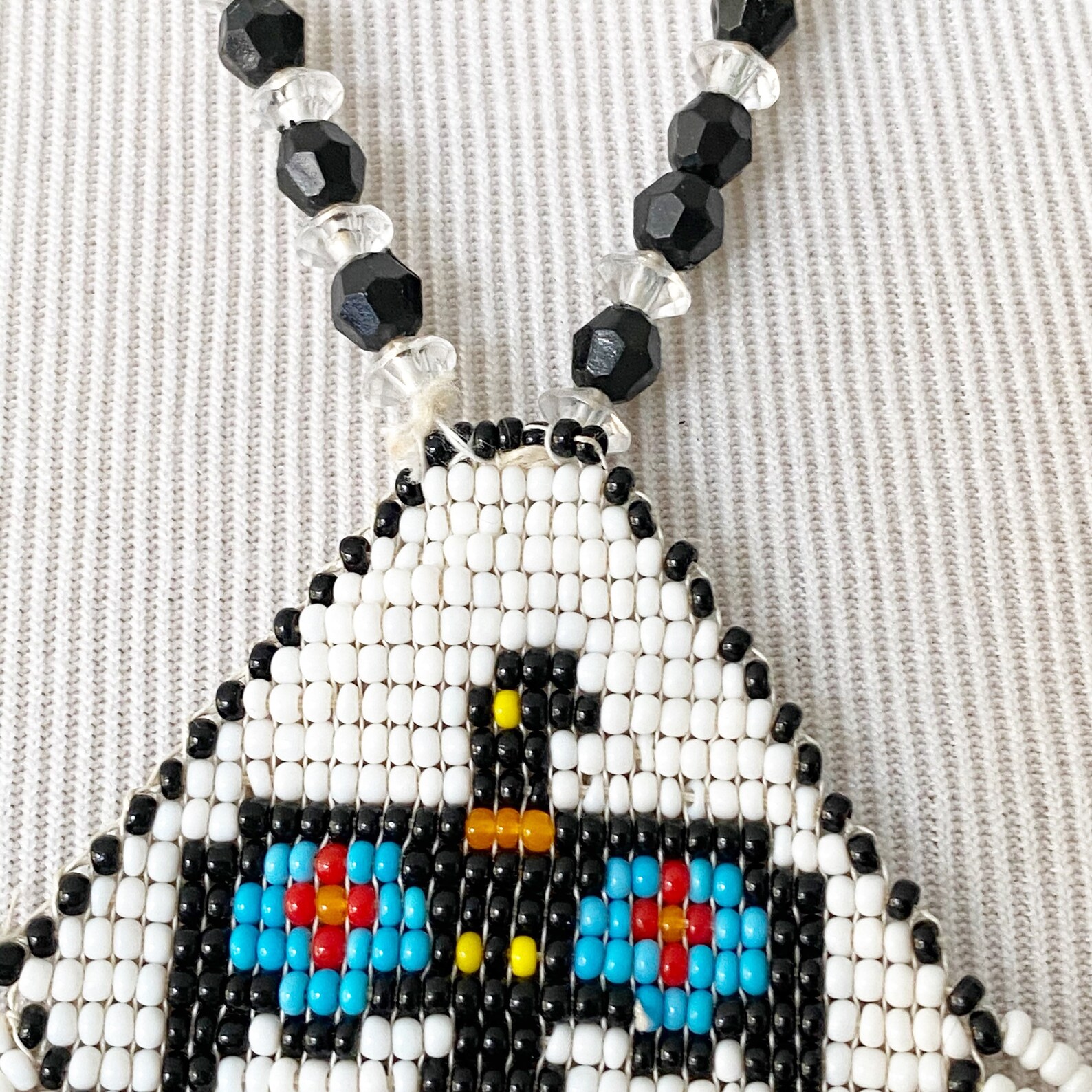 1980s Seed Bead Necklace Native American Thunderbird Eagle - Etsy