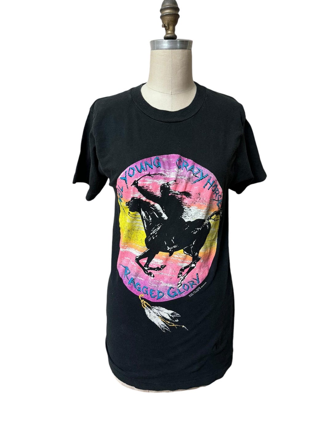 1991-neil-young-crazy-horse-ragged-glory-concert-tour-t-shirt-small-etsy