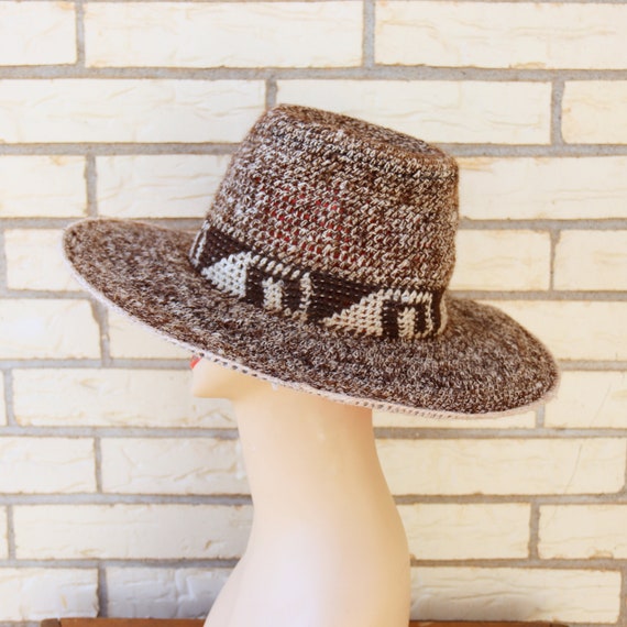 1970s Vanesitta Yarn Hat Bolivia Wide Brim Structured… - Gem