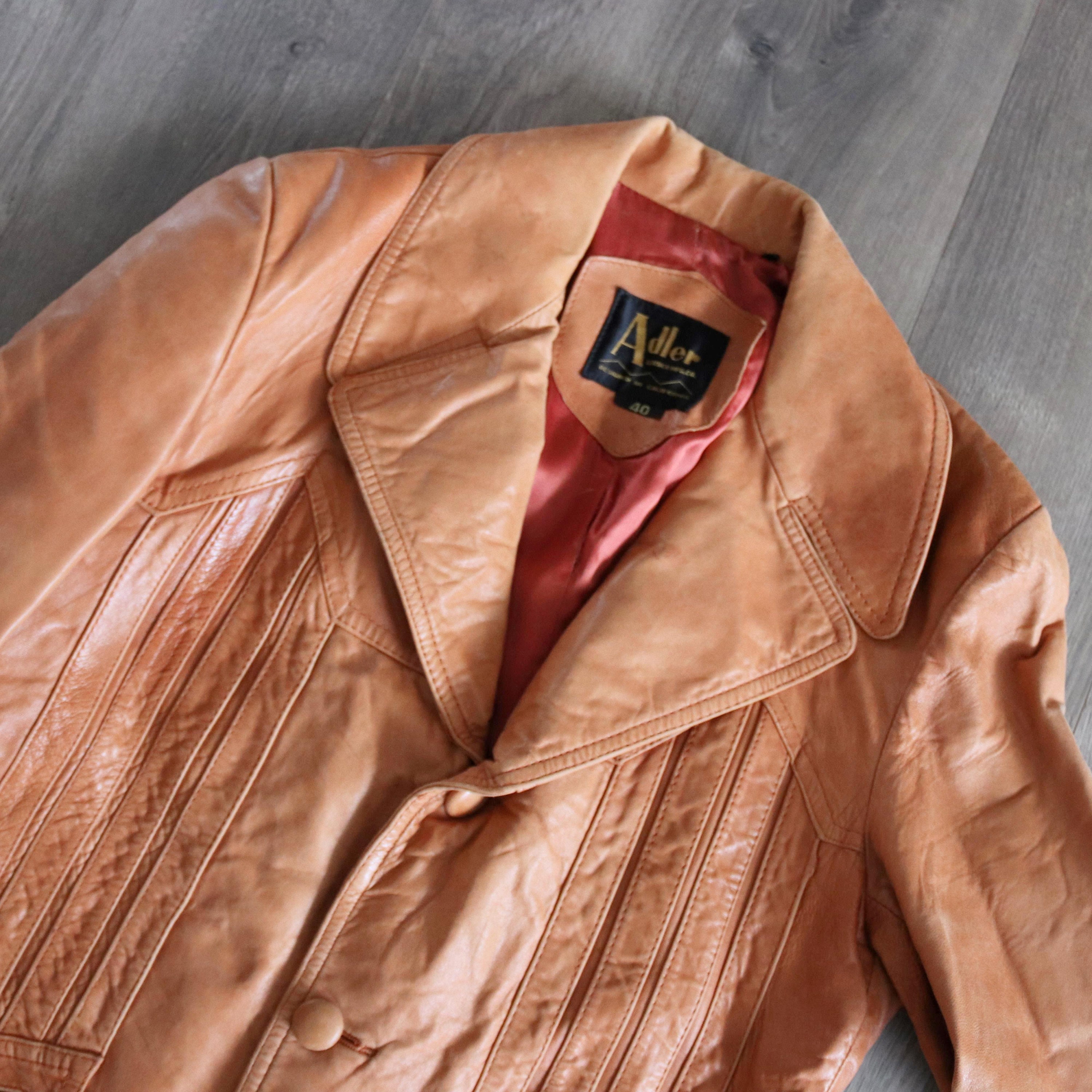 1970s Adler Leather Jacket Camel 3 Button Blazer Soft Mens | Etsy