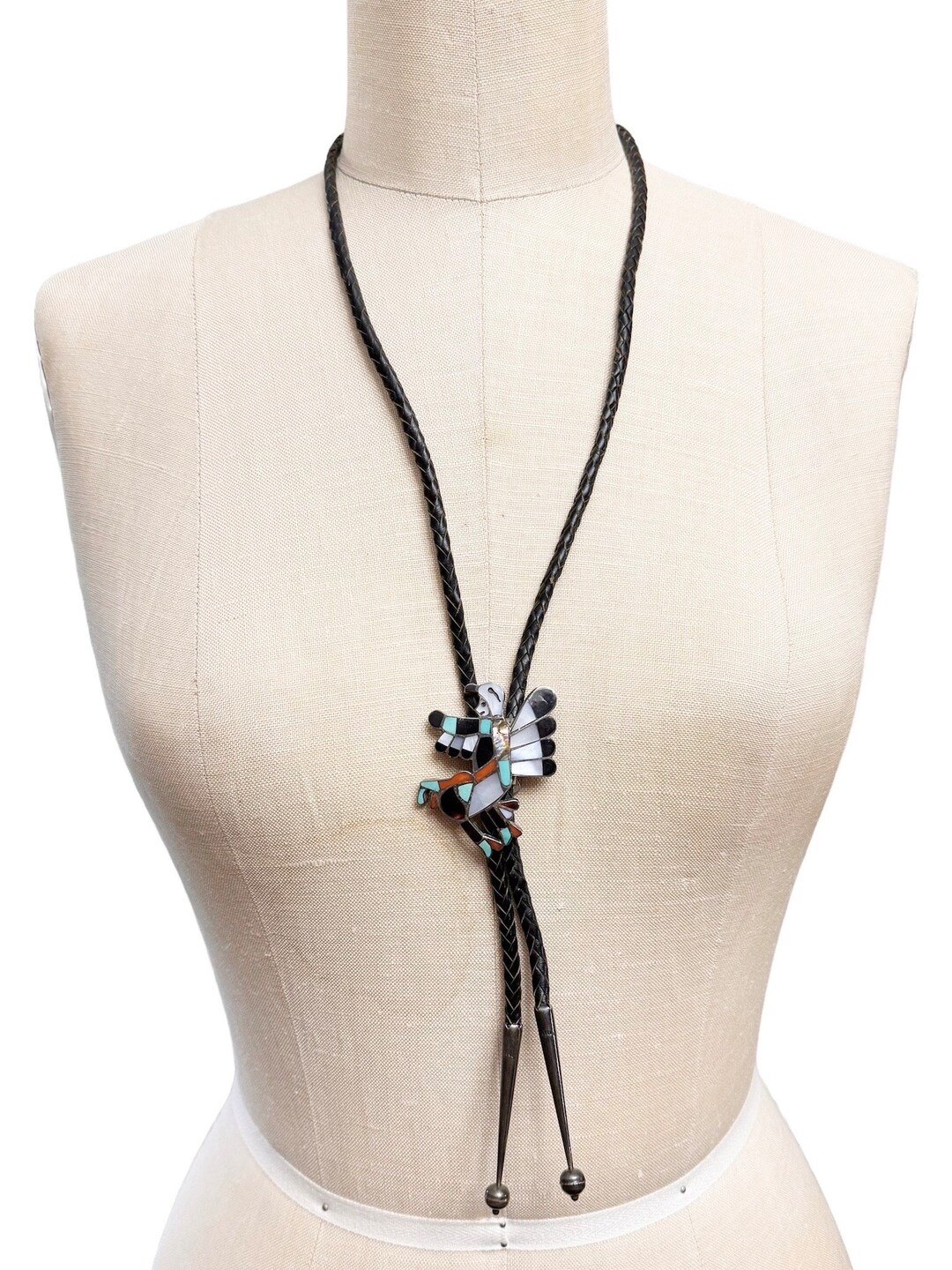 Native American Zuni Dancing Eagle Bolo Tie Signed WM Zunie - Etsy