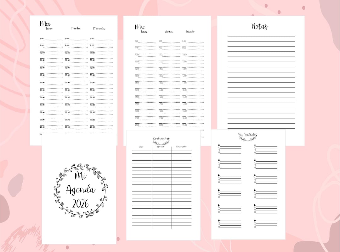 2026 Printable PDF Agendas/printable Digital Agenda/daily and Weekly ...