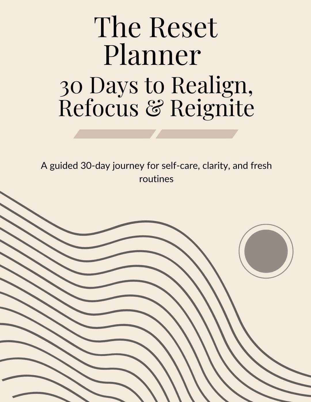 30-day Reset Planner | Printable Journal for Self-care, Mindset, Goals ...