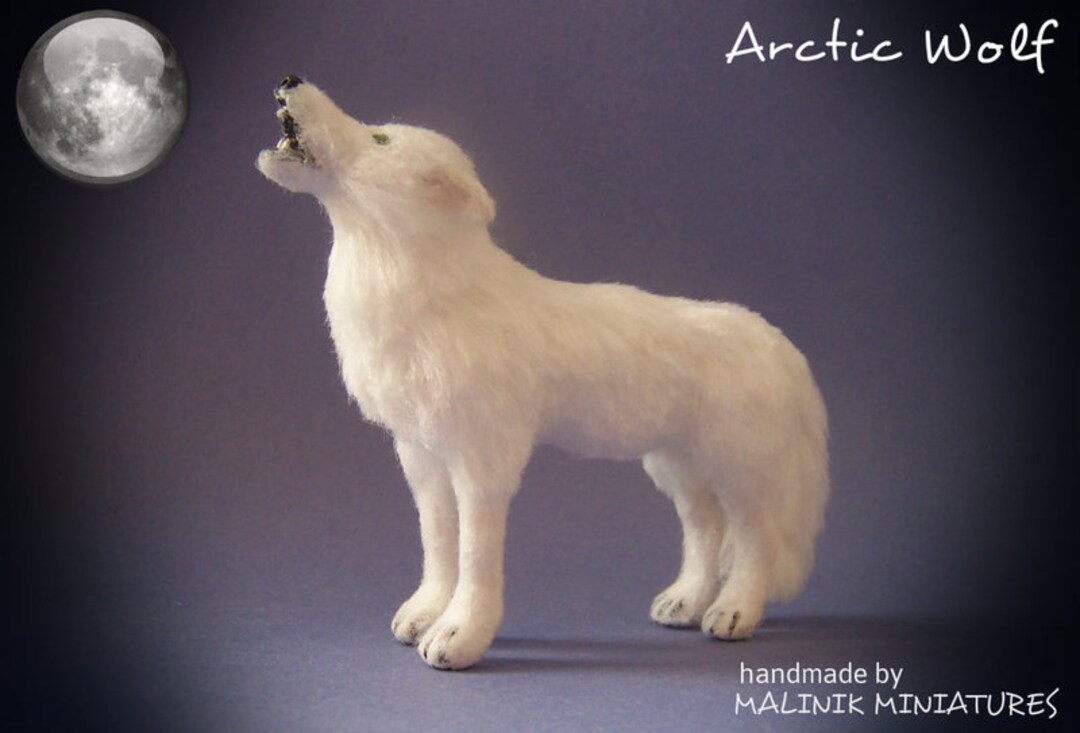Made to Order Realistic OOAK Dollhouse Arctic WOLF Miniature Animal by ...